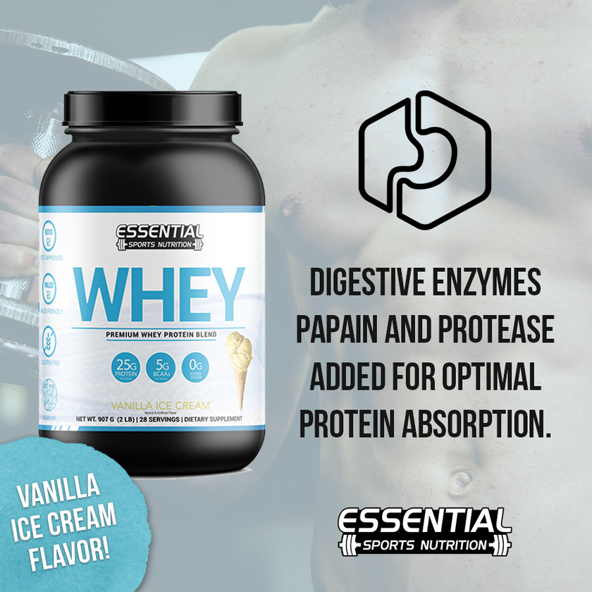 Whey Protein | Vanilla Ice Cream 5lb – Essential Sports Nutrition